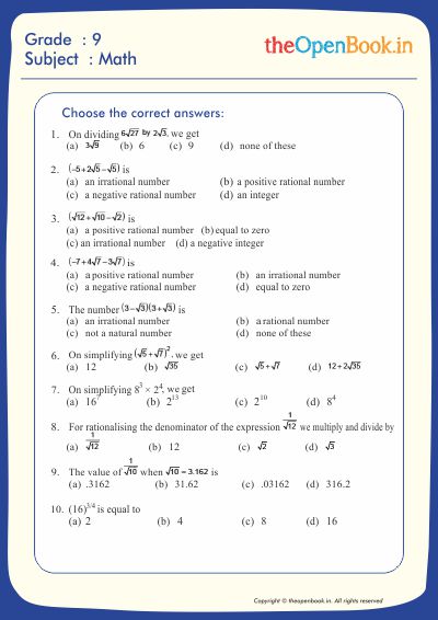 English Worksheets Choose The Correct Answer
