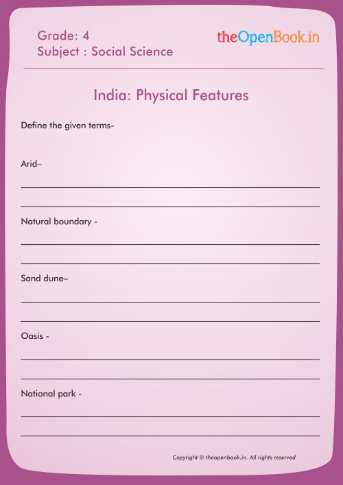 Printable Worksheets for kids | CBSE | theopenbook.in